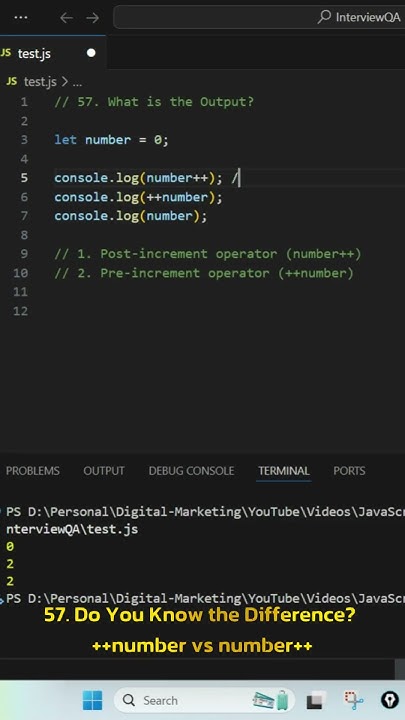 JavaScript Trick Every Beginner Gets Wrong! | number++ vs ++number - YouTube