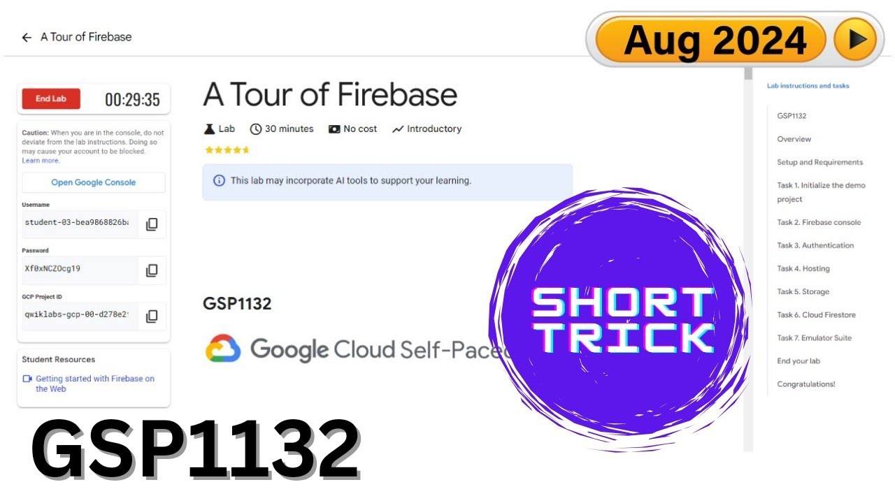 A Tour Of Firebase Gsp1132 Qwiklabs Arcade Facilitator24 Youtube