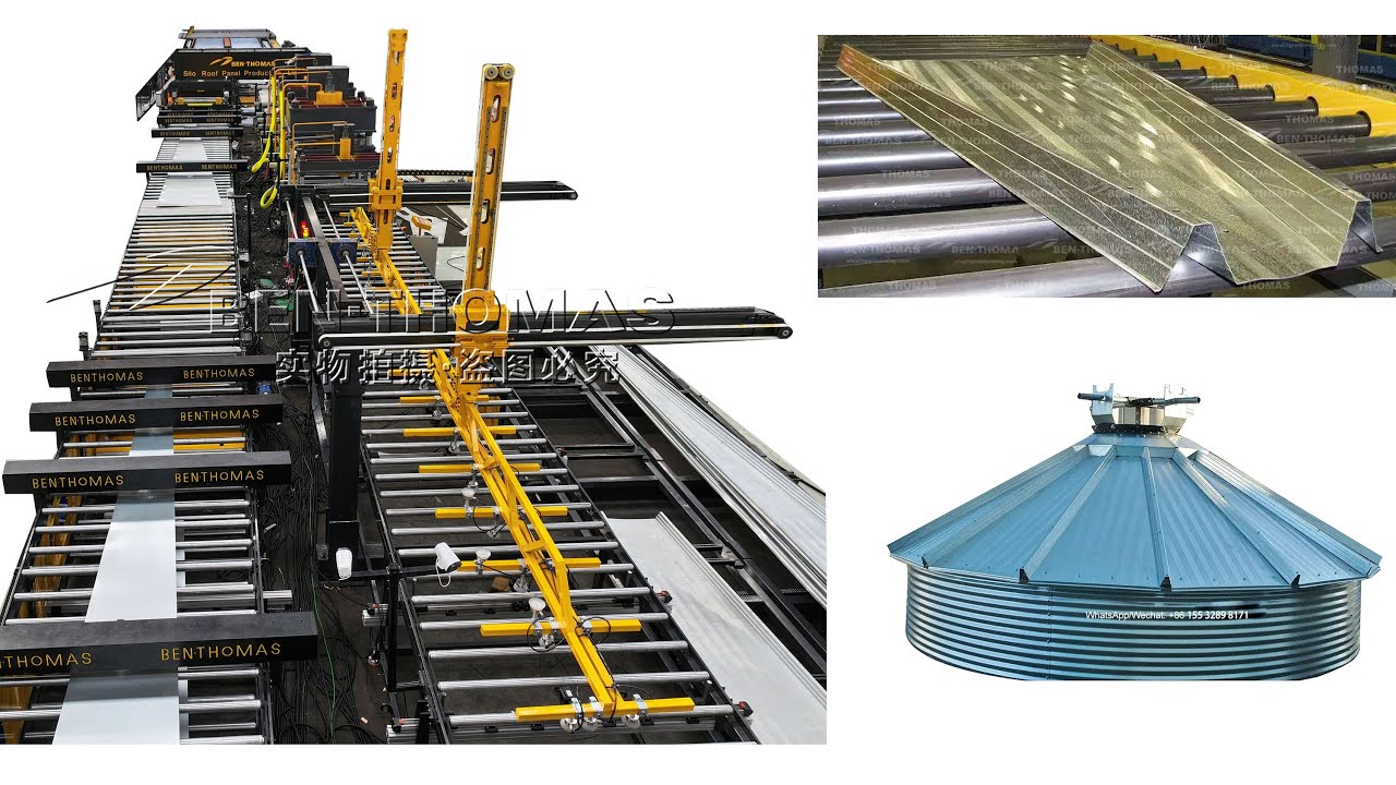 New design silo roof equipment grain bin roof production line silo roof ...