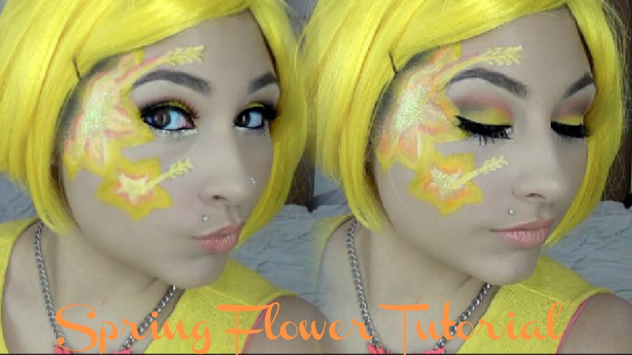 Spring Flower Makeup Tutorial : Hibiscus - YouTube