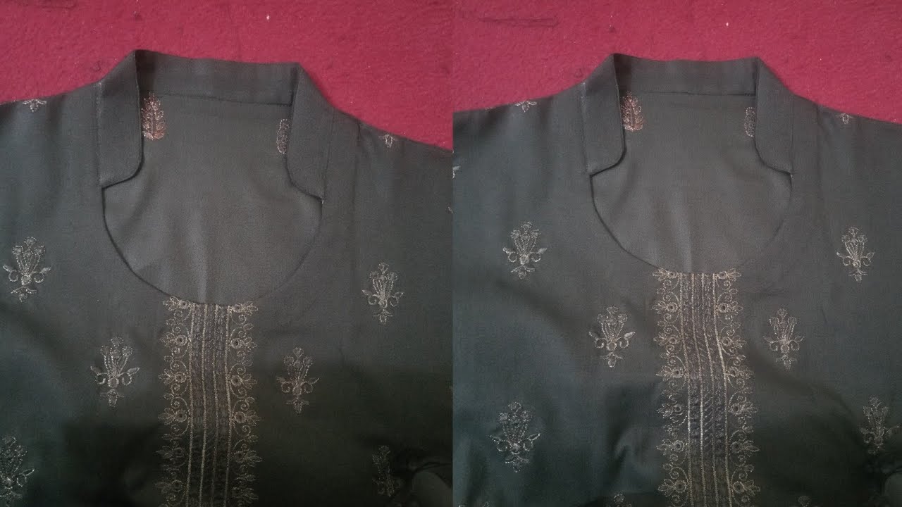 Easy Half Collar with Round Neck Cutting and Stitching | Round neck ...