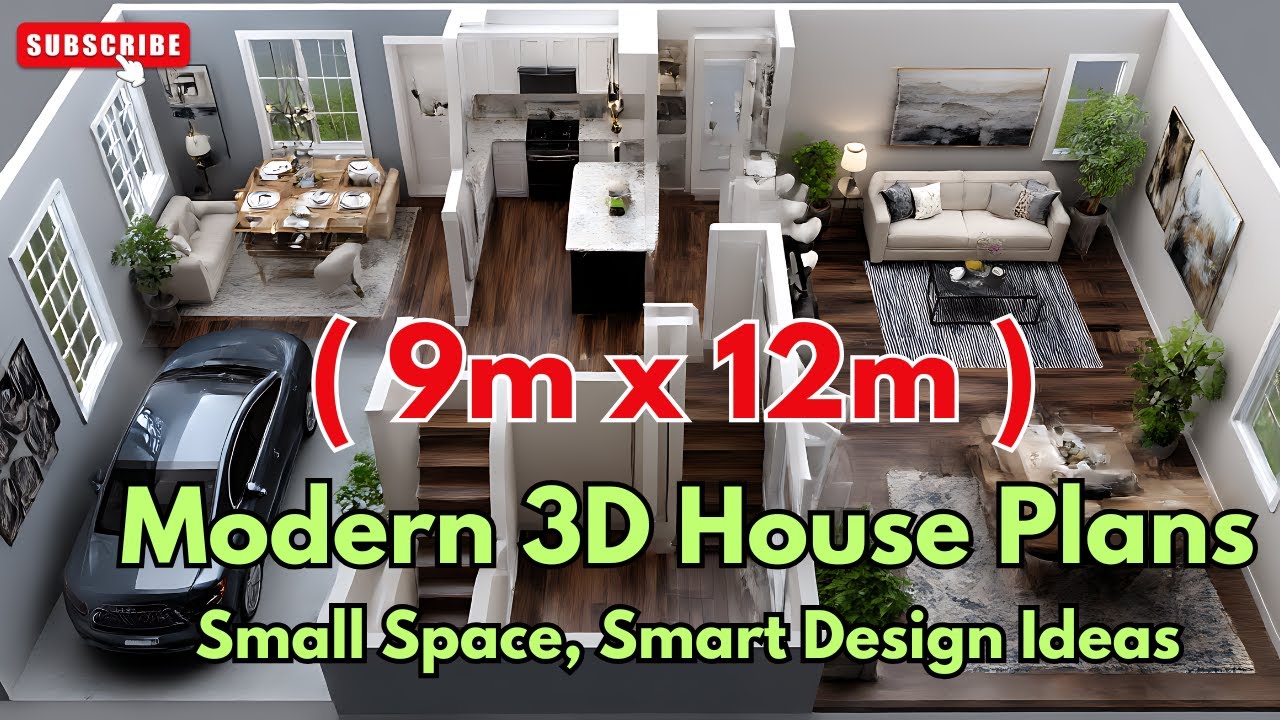 Modern 3D House Plans for a 9x12 ft House | Small Space, Smart Design ...