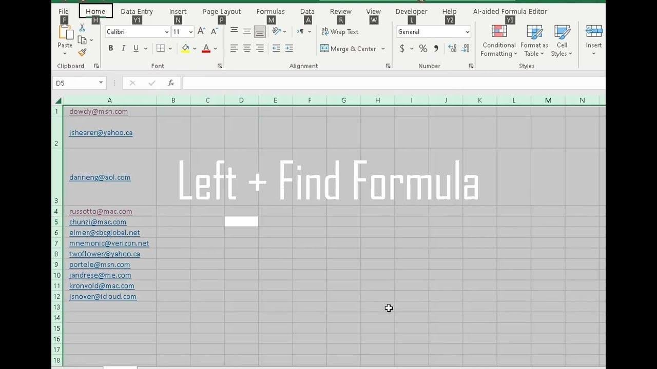 Left + find || left in excel || find in excel || how to use left and find formulas in excel ...