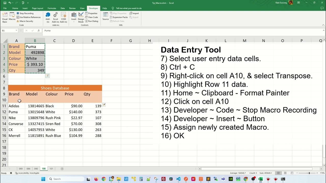 Create a Simple User Data Entry Tool - Excel Tips and Tricks - YouTube