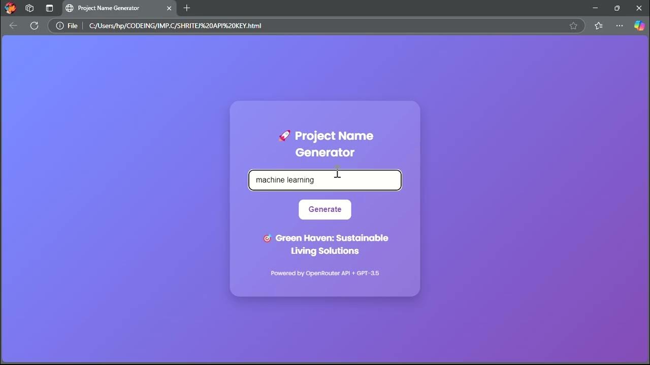 PROJECT NAME GENERATOR - YouTube