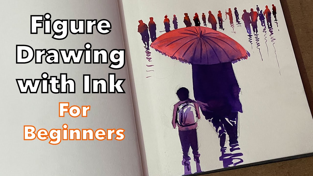 Draw Figure with Ink | Fountain Pen Ink | #drawingtutorial # ...