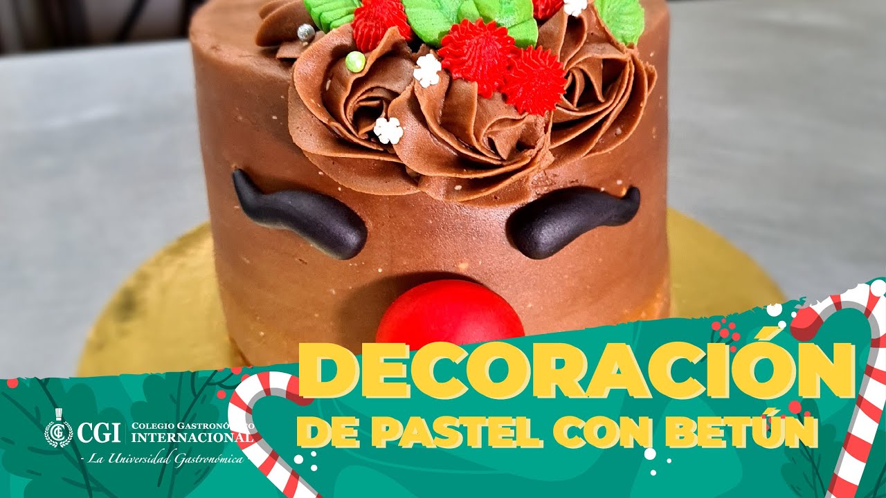 Decoración de Pastel Navideño con Betún - YouTube