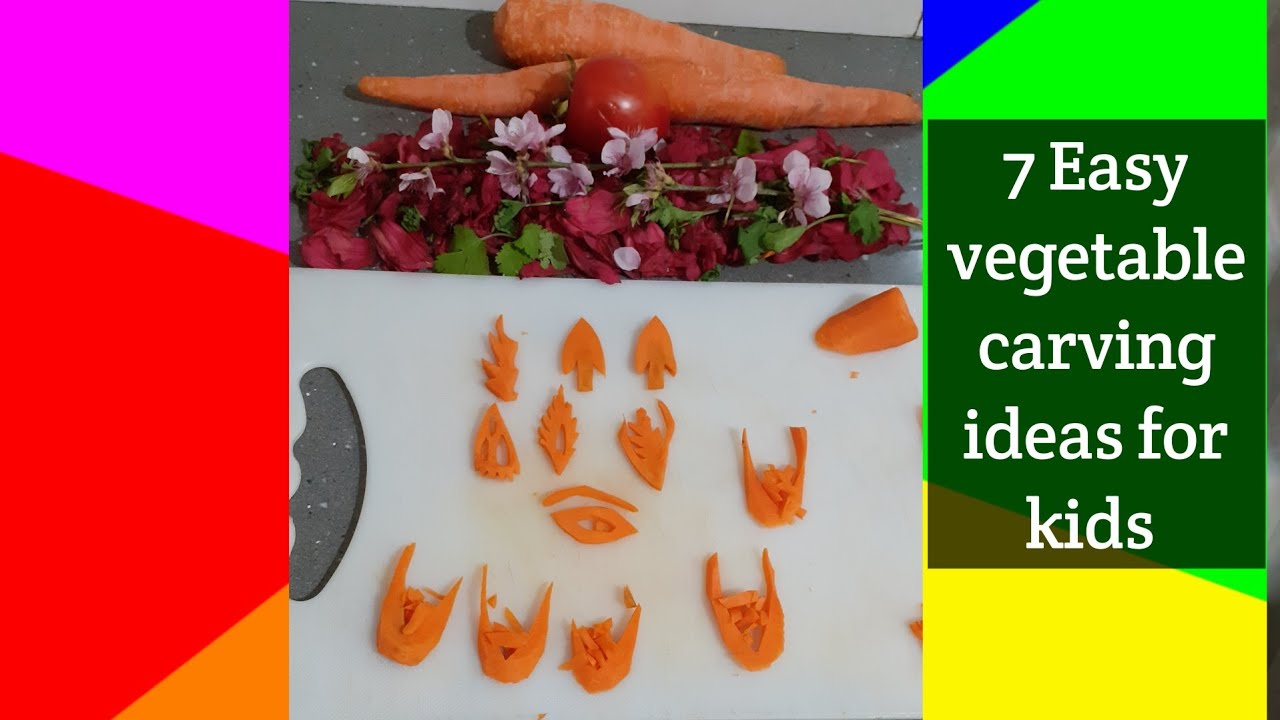 7 Easy Vegetable Carving ideas for Kids/carrot carving ideas/Part-95 ...