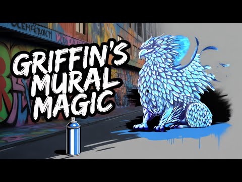Efsanevi Buz Ejderhası Griffin Grafitisi – Frozen Fantasy Graffiti ❄️