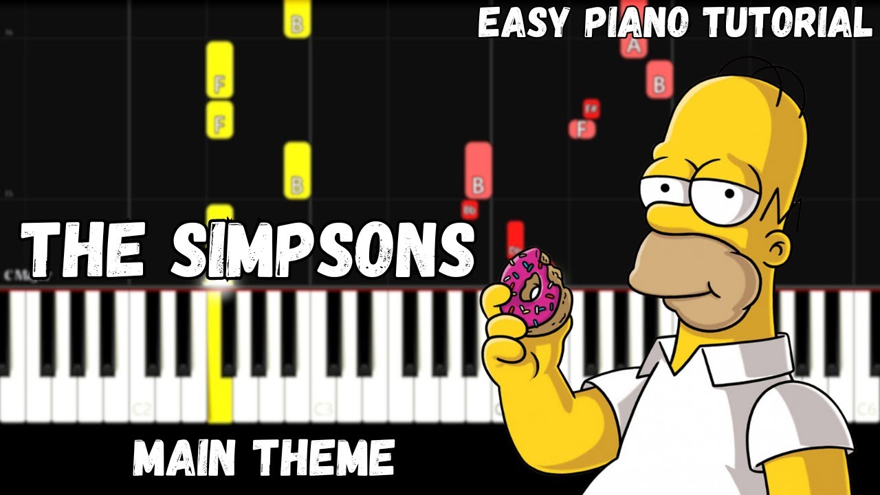 The Simpsons Main Theme (Easy Piano Tutorial) - YouTube