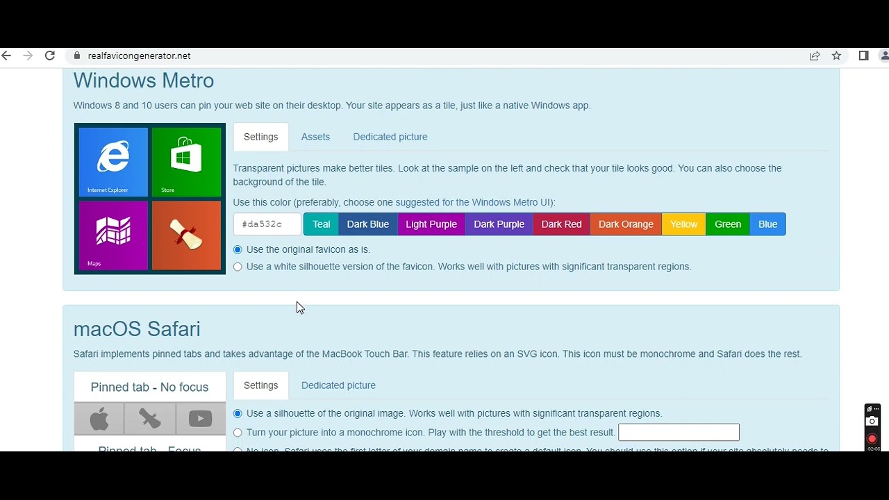 Favicon Generator using realfavicongenerator.net - YouTube
