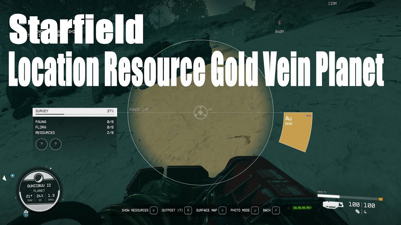 Starfield, Location Resource Gold Vein Planet - YouTube