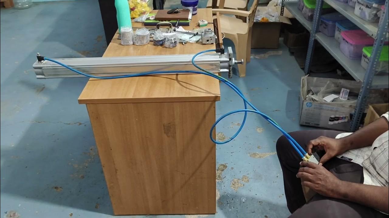 pneumatic cylinder testing - YouTube