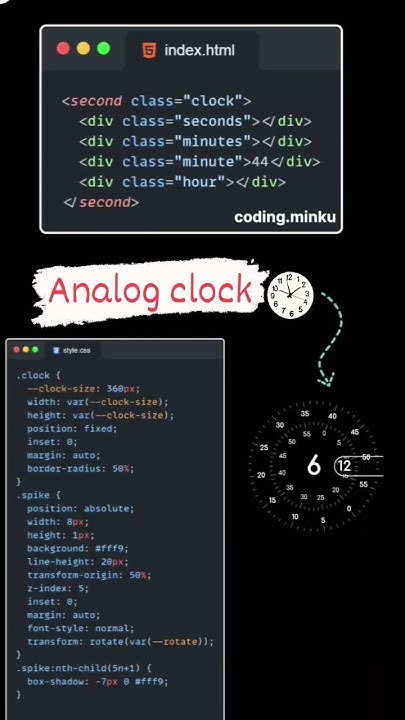 Analogue Clock Using By Html Css Shorts Viralshorts Viralvideo Viralreels