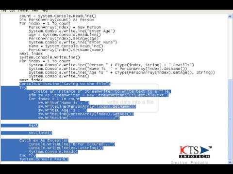 VB NET Array File and Exception Handling Tutorial| VB.NET Tutorial ...