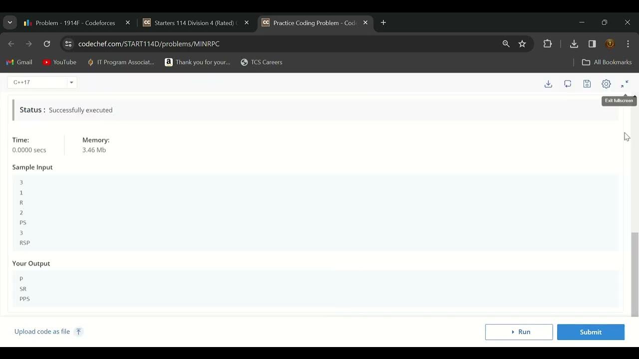 Rock-Paper-Scissors #codechef solution - YouTube