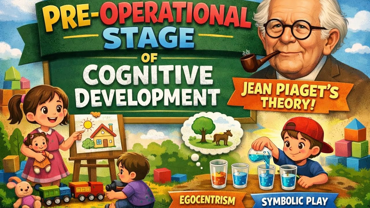 Pre-operational stage of cognitive development theory - YouTube
