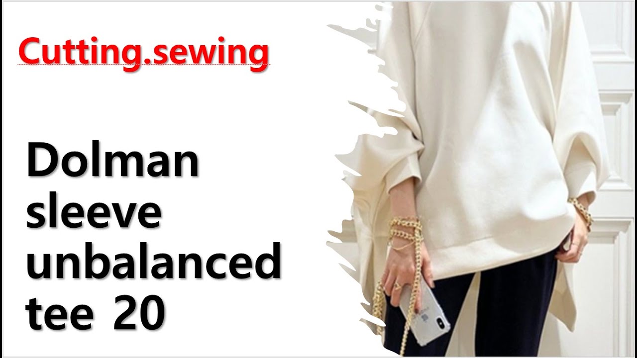 231020410 2 3 Dolman Sleeve Unbalanced Tee 20 Cutting Sewing돌먼소매 언발란스 티