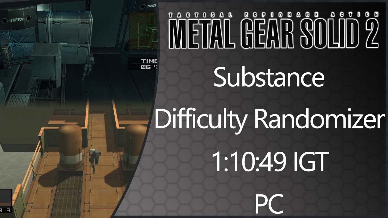 MGS2: Substance | PC | Difficulty Randomizer | 1:10:49 IGT - YouTube