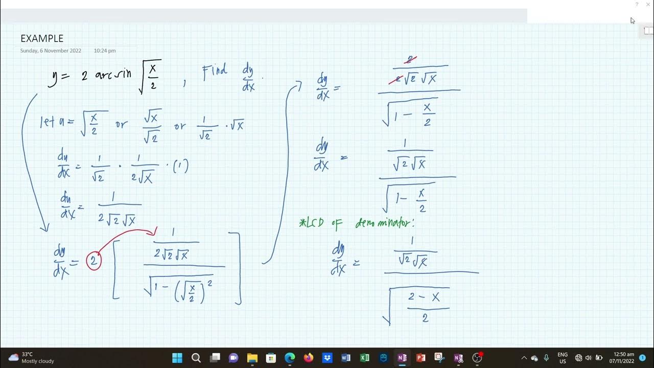 DERIVATIVE OF INVERSE TRIGONOMETRIC FUNCTIONS PART 3 - YouTube