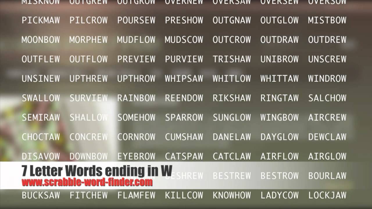 7 Letter Words Ending In W YouTube 7-letter-words-ending-in-w-youtube