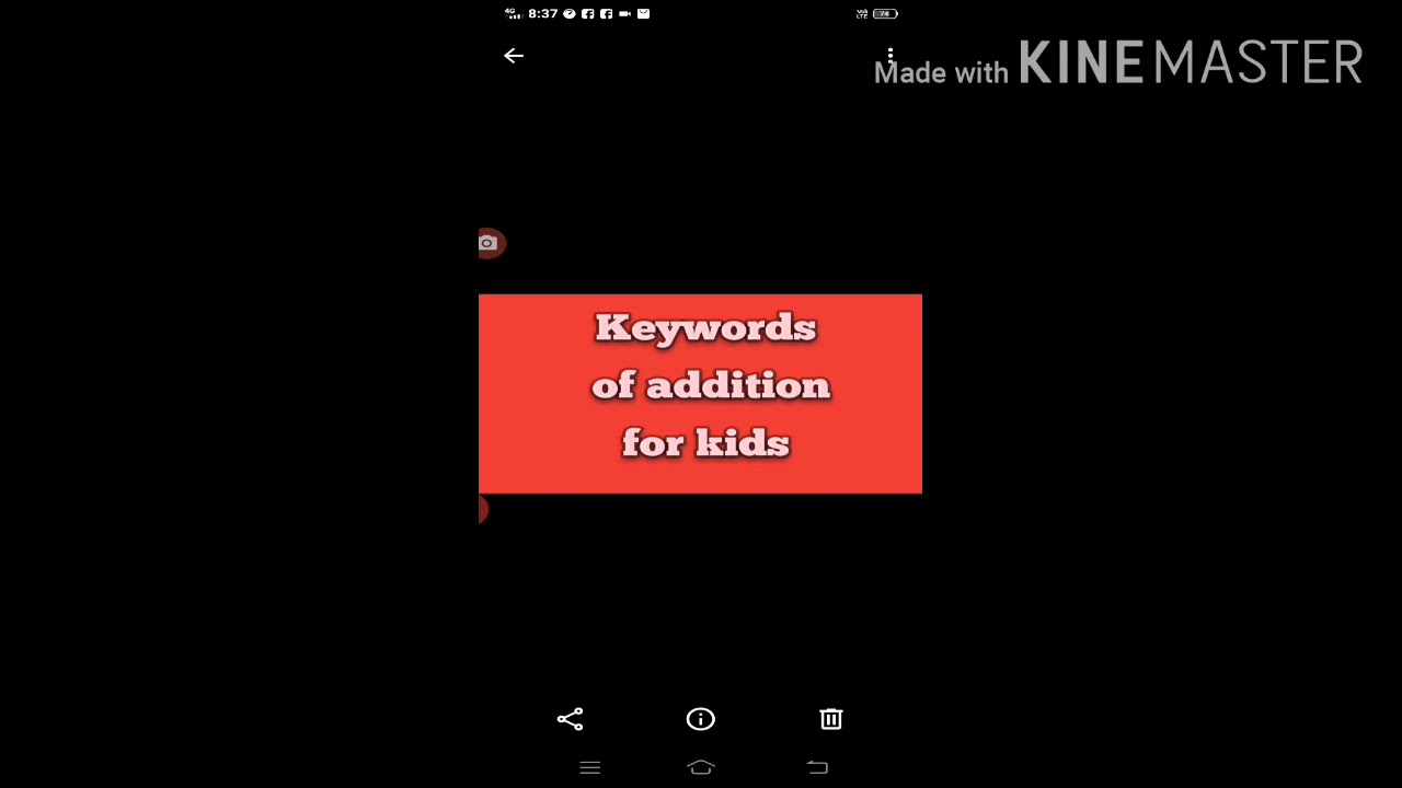 Addition keywords for kids - YouTube
