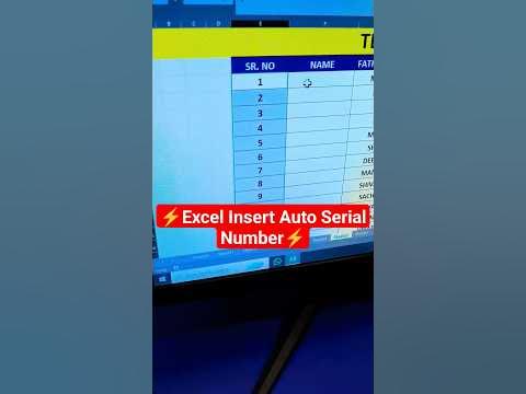 Excel Insert Auto Serial Number 🔥😲 #viral #excel #exceltips #computer - YouTube