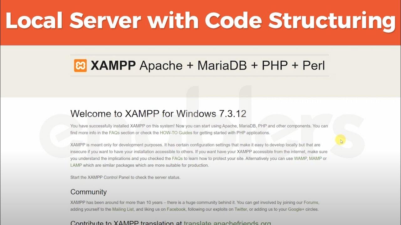 How to Install Local Server with Code Structuring | Learn PHP - YouTube