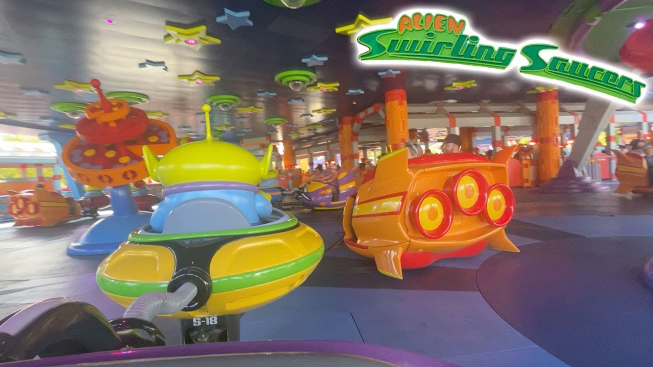 ALIEN SWIRLING SAUCERS ON RIDE POV - HOLLYWOOD STUDIOS - YouTube
