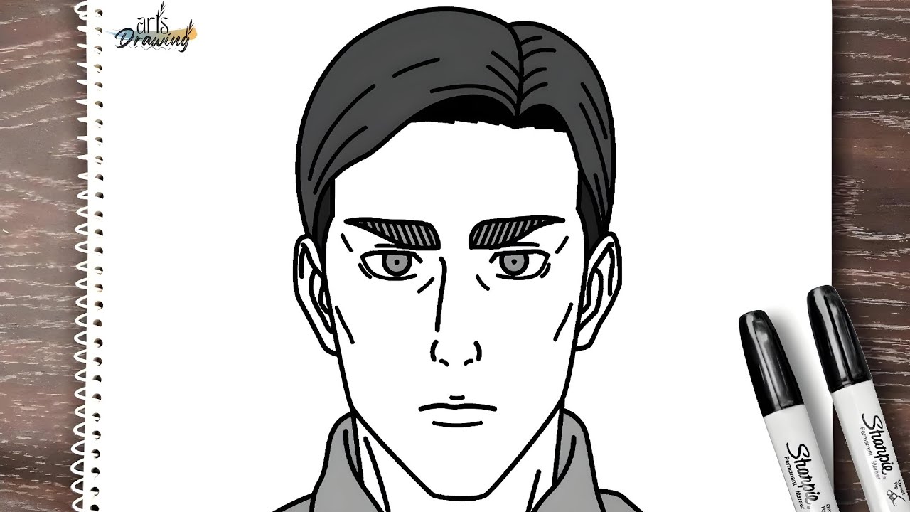 how to draw Erwin Smith from Attack on Titan - YouTube