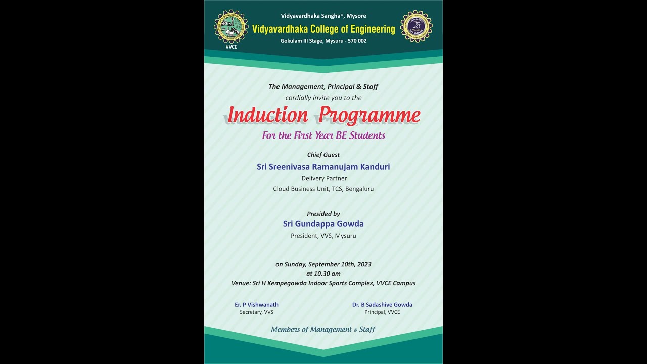 Induction Programme For the First Year B.E Students 2023 - YouTube