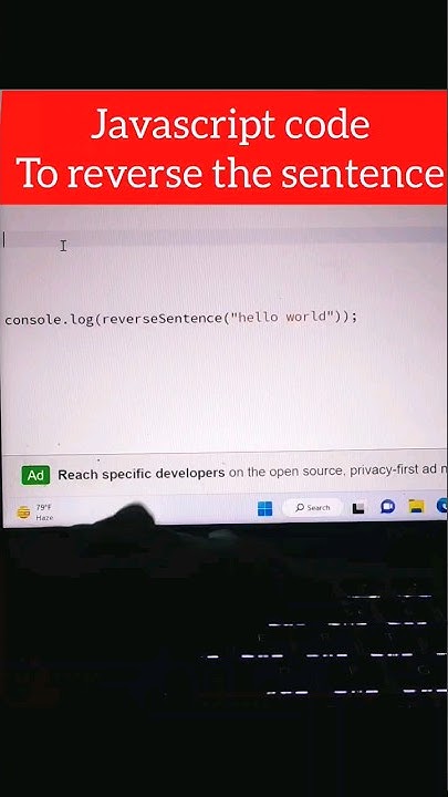 Reverse the Sentence using Javascript | #shots #ytshorts #mrtechbangalore - YouTube