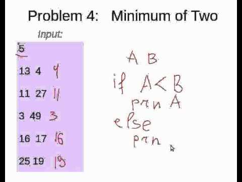 Problem # 4: Minimum of Two - YouTube