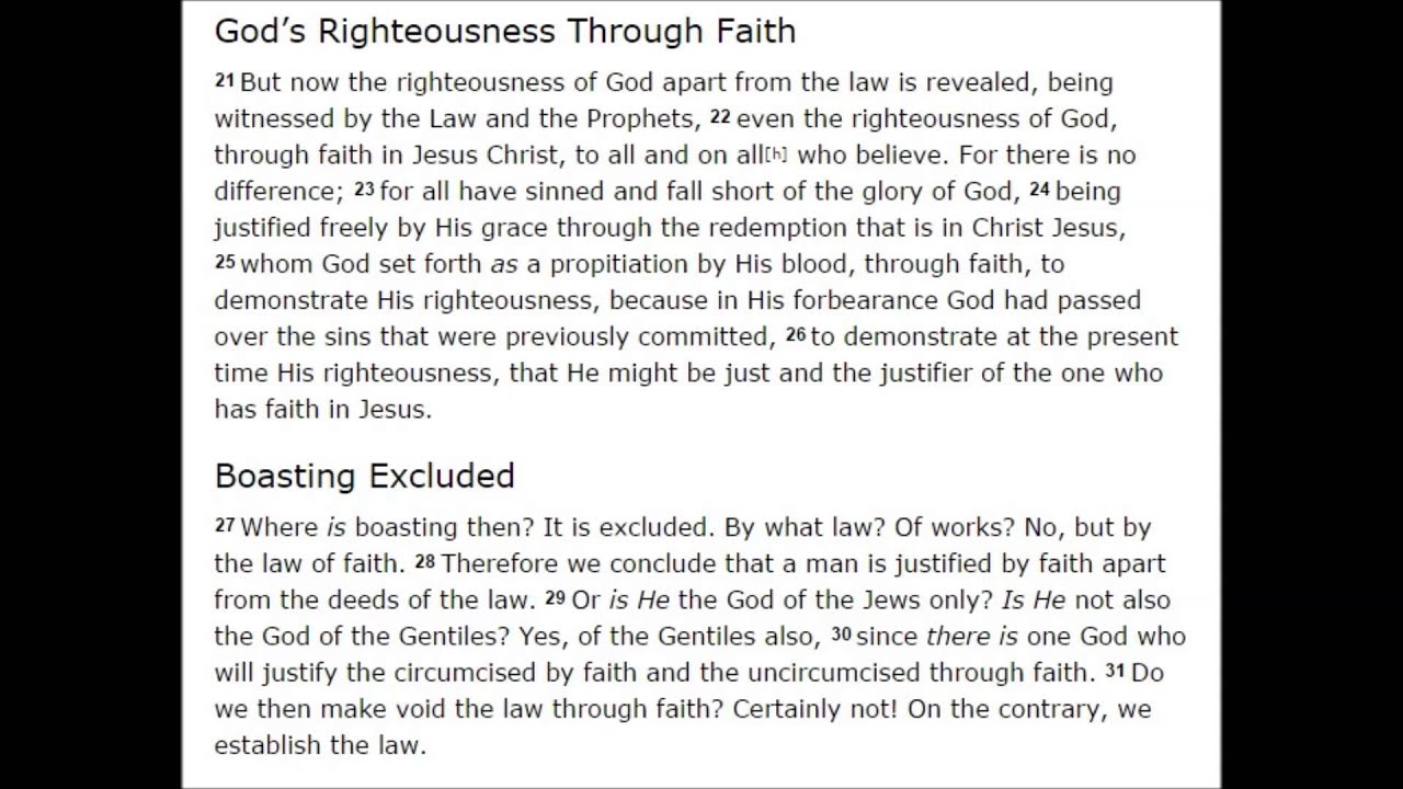 Romans Chapter 3 v.21 to 31 - YouTube