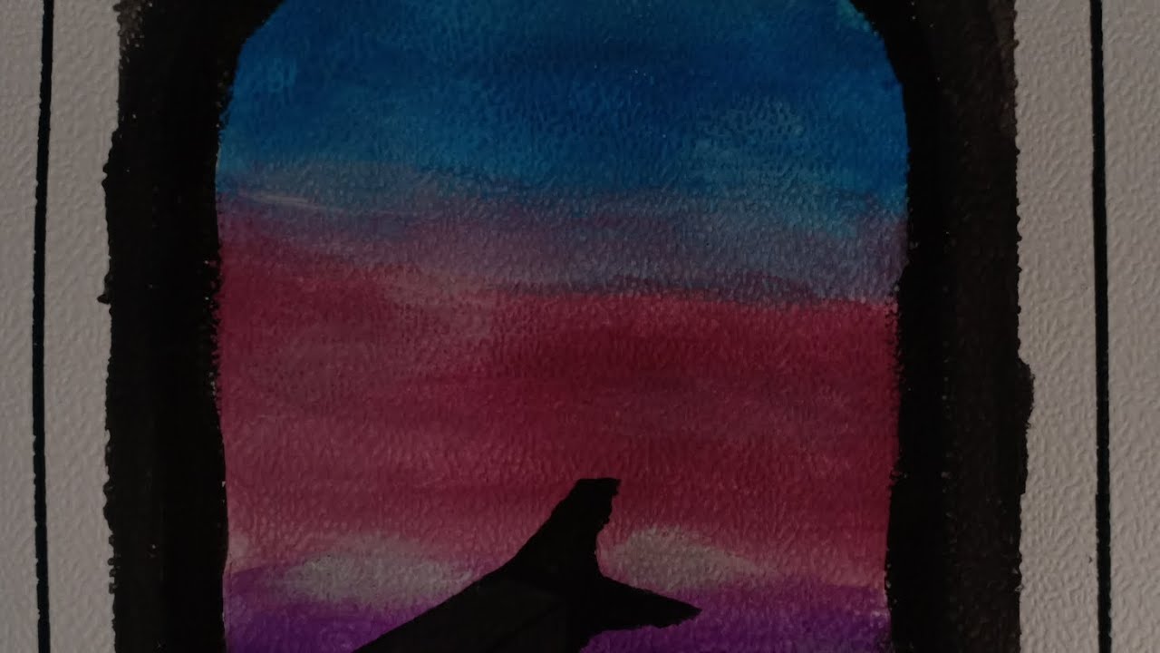 Beautiful Aeroplane Window Side View Painting || Acrylic Painting Step ...
