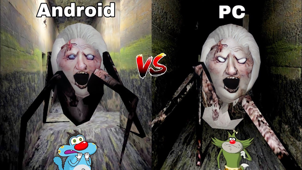 Spider Angelina Mobile Vs Spider Angelina PC in Granny 1.8 With Oggy ...
