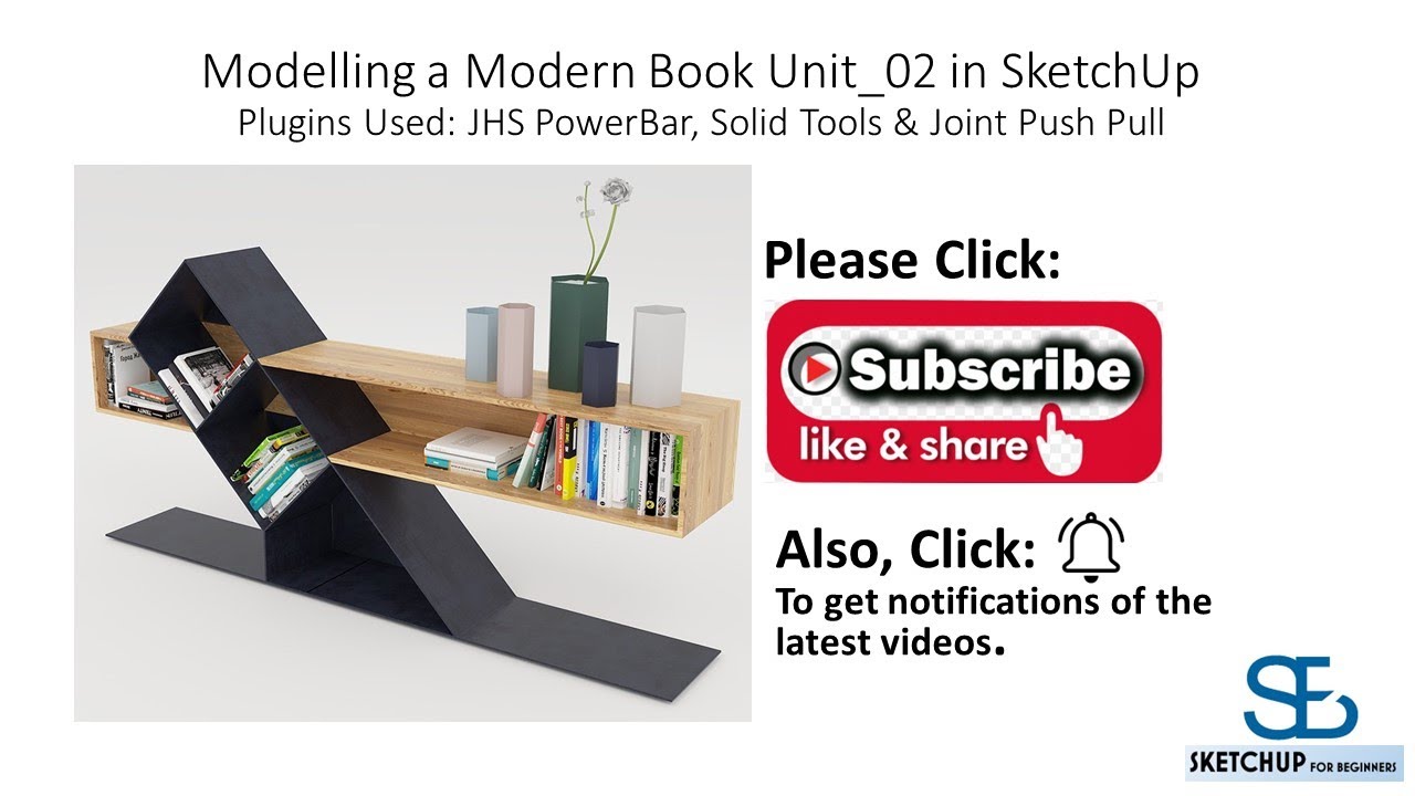 Sketchup Modelling a Modern Book Unit_02. - YouTube