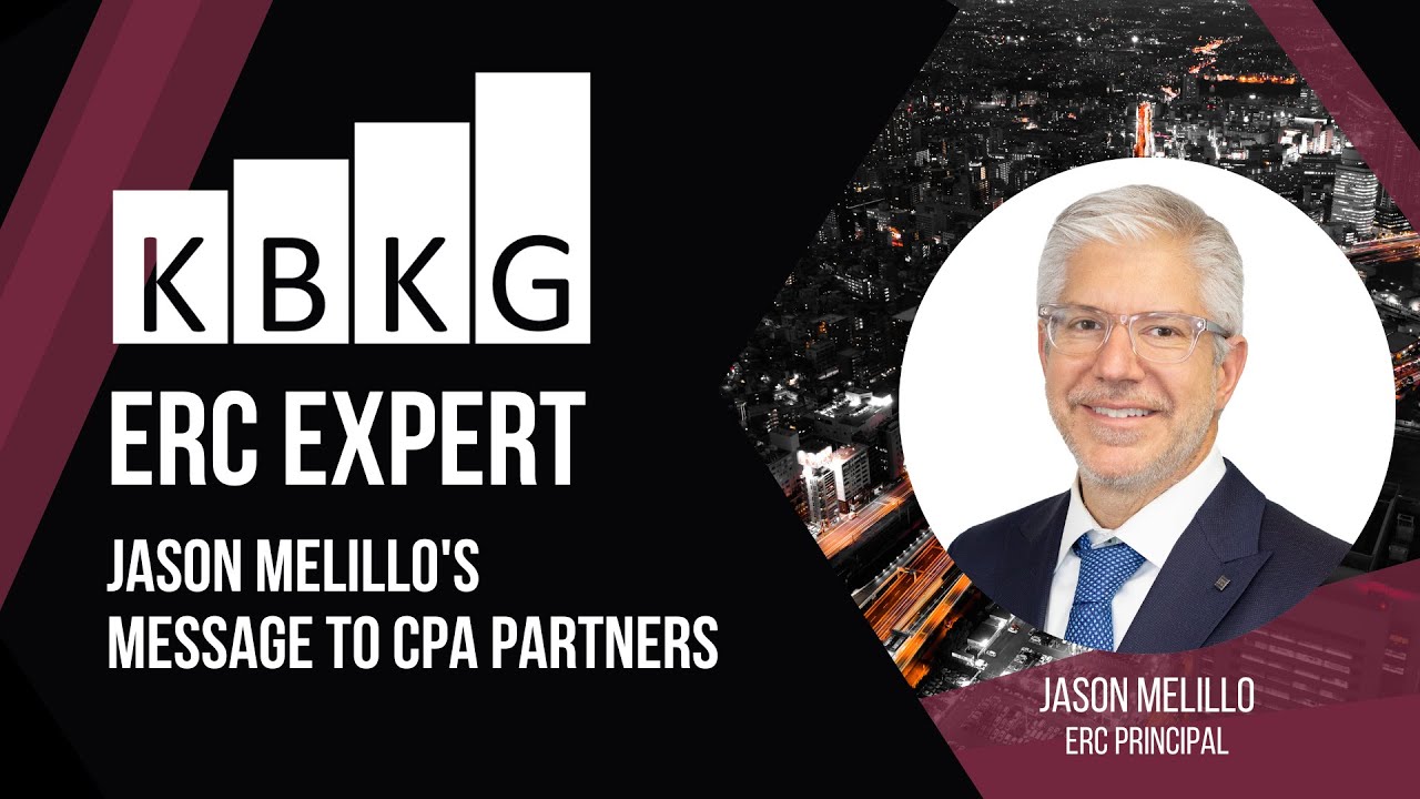 ERC Expert Jason Melillo's Message to CPA Partners - YouTube