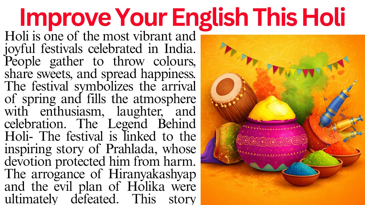 5 Short Holi Readings | Learn Vocabulary Through Holi Festival ...