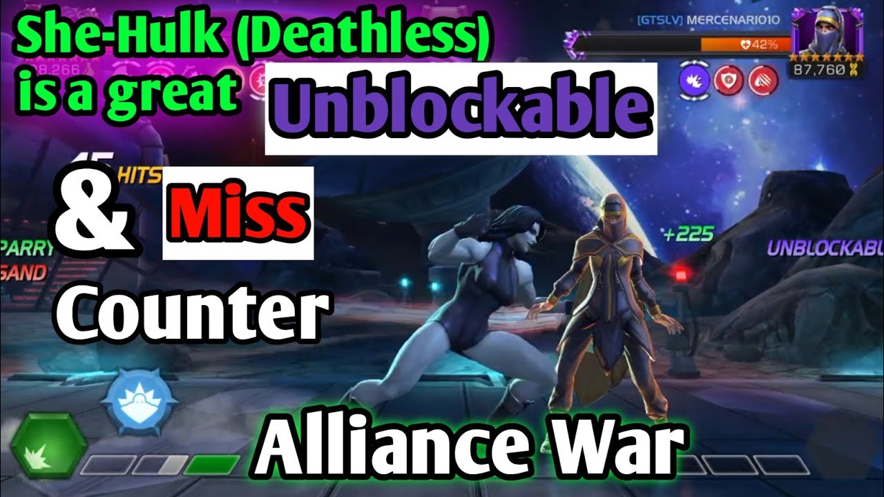 She-Hulk (Deathless) in Alliance war | A great Unblockable & Miss ...