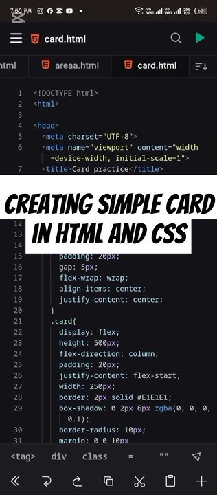 Create a Simple Card Using HTML & CSS | Web Design for Beginners #shorts #htmlcss # ...