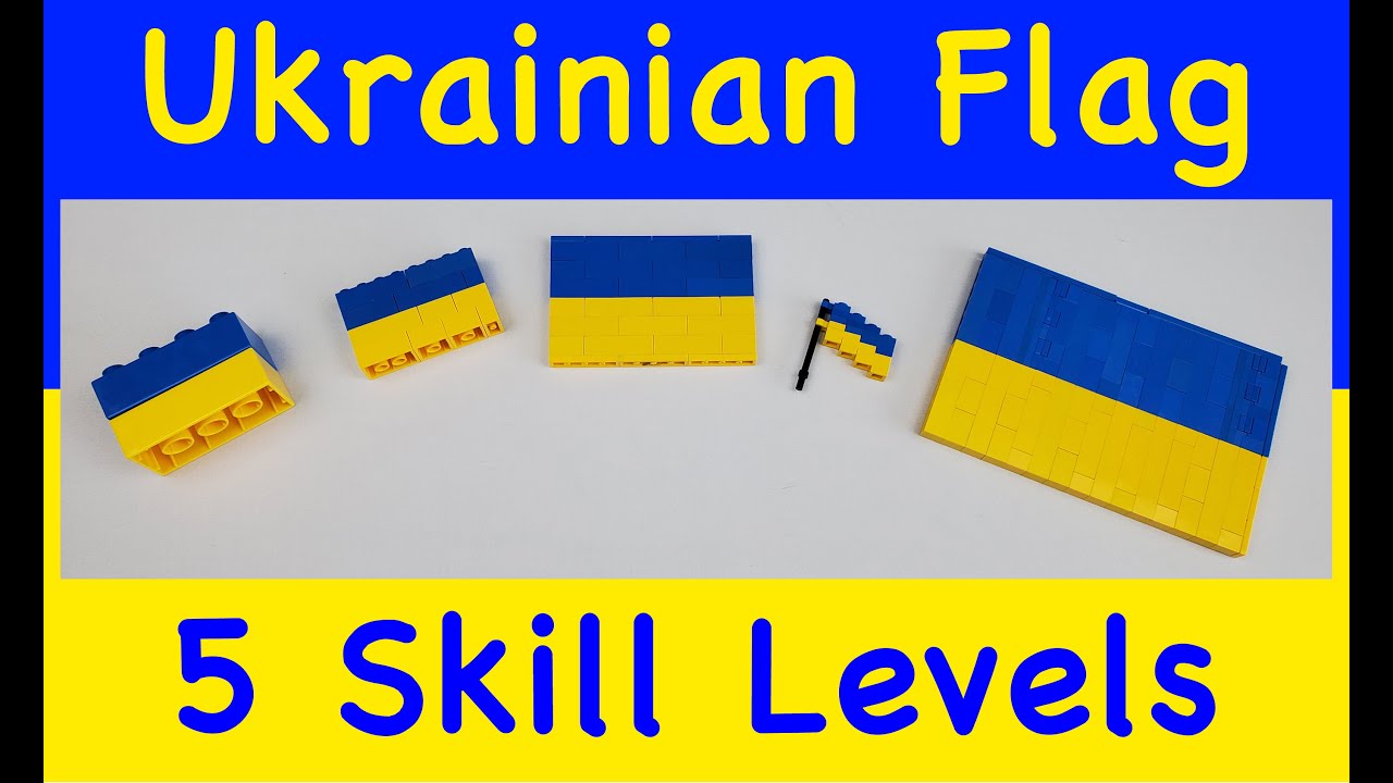 LEGO Ukrainian Flag (5 Skill Levels) Tutorial - YouTube