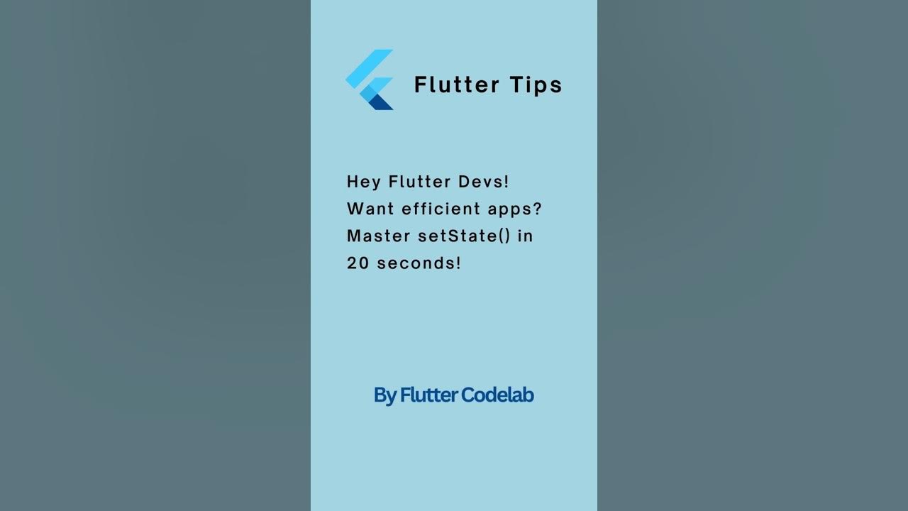 Unlock Flutter’s Secret: Master setState in 20 Seconds! 🚀🔥 - YouTube