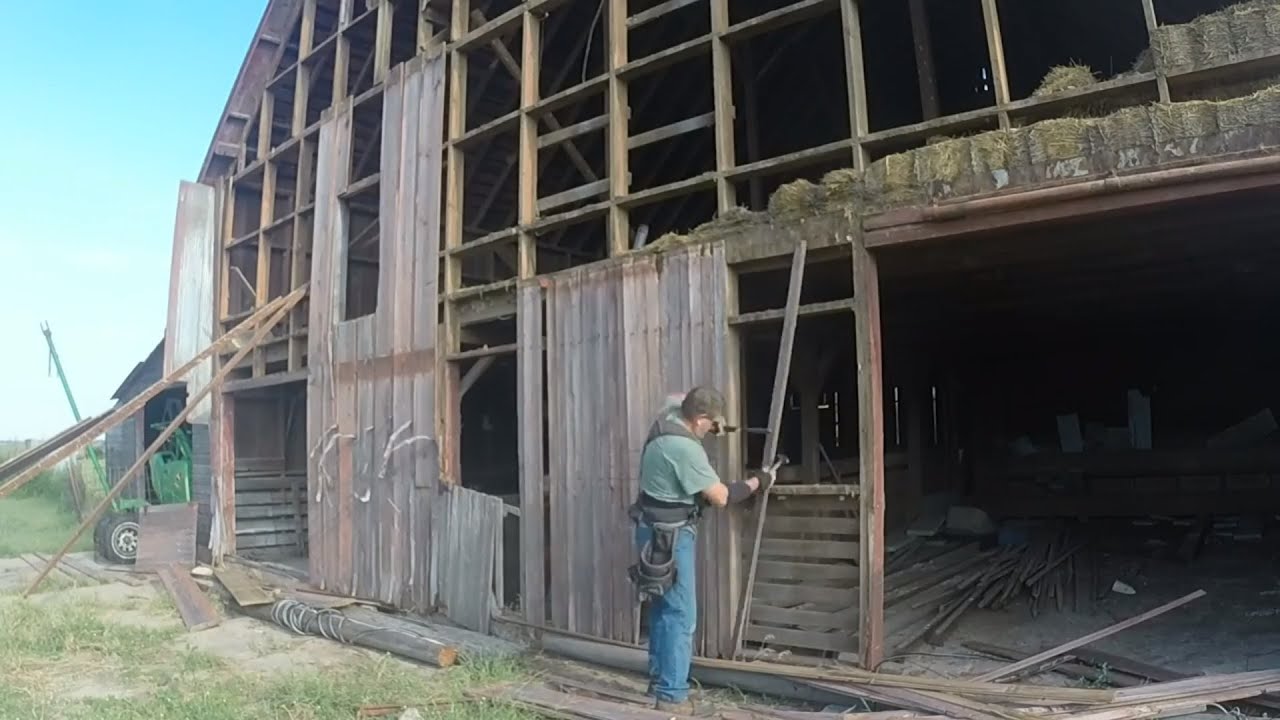 How to take a barn down ( 4th in a series ) - YouTube