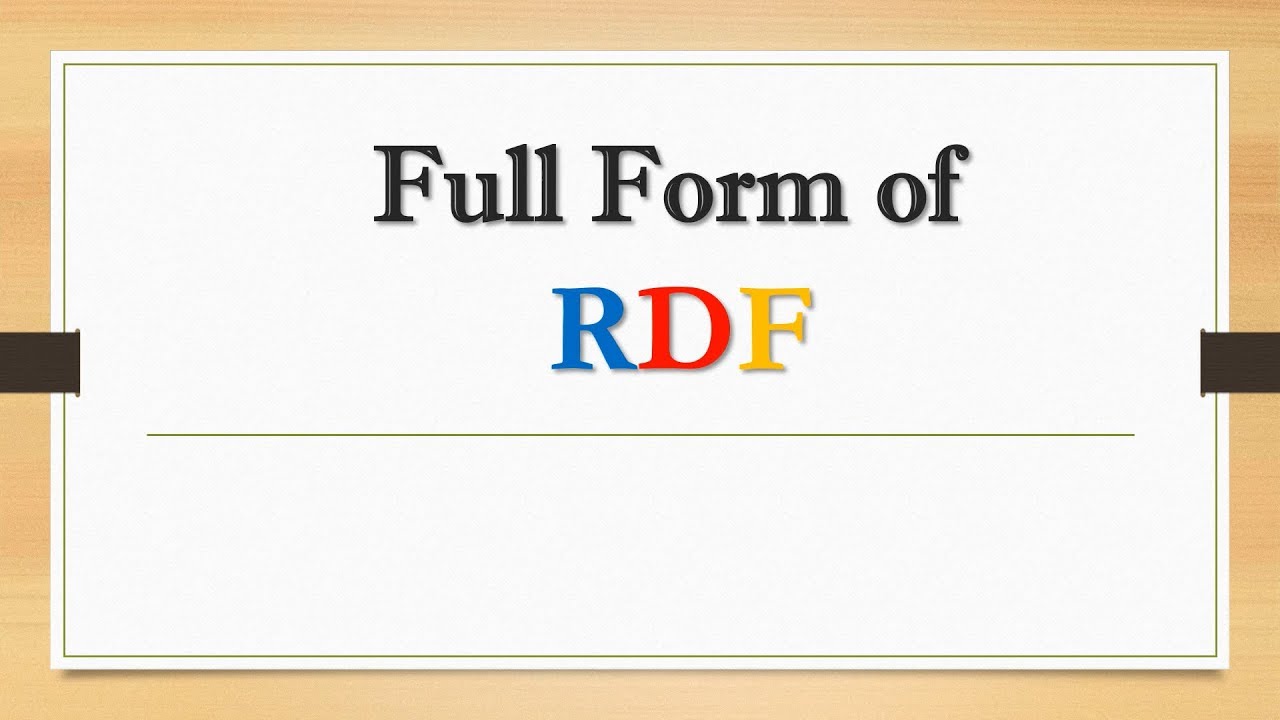 Full Form of RDF || Did You Know? - YouTube