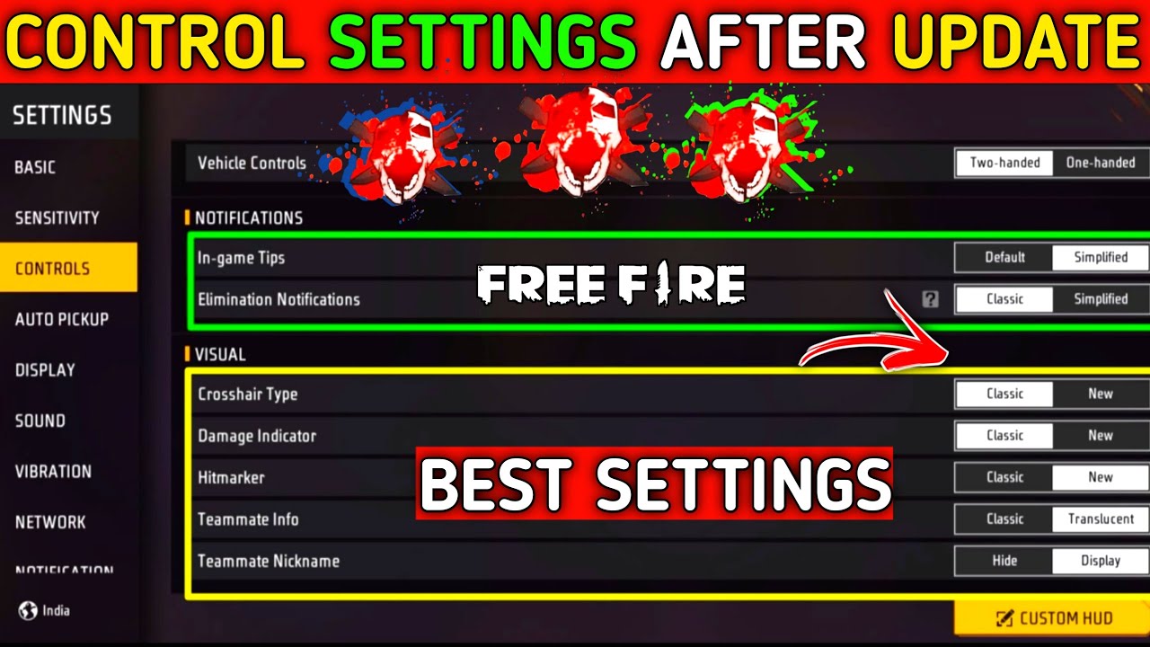 FREE FIRE CONTROL SETTING AFTER UPDATE | FREE FIRE PRO PLAYER SETTING ...