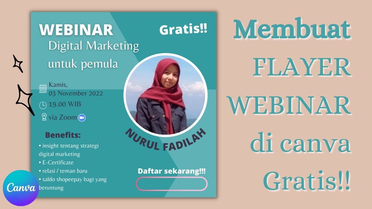 CARA MEMBUAT FLAYER WEBINAR DI CANVA || Poster instagram Canva || Tutorial Canva - YouTube