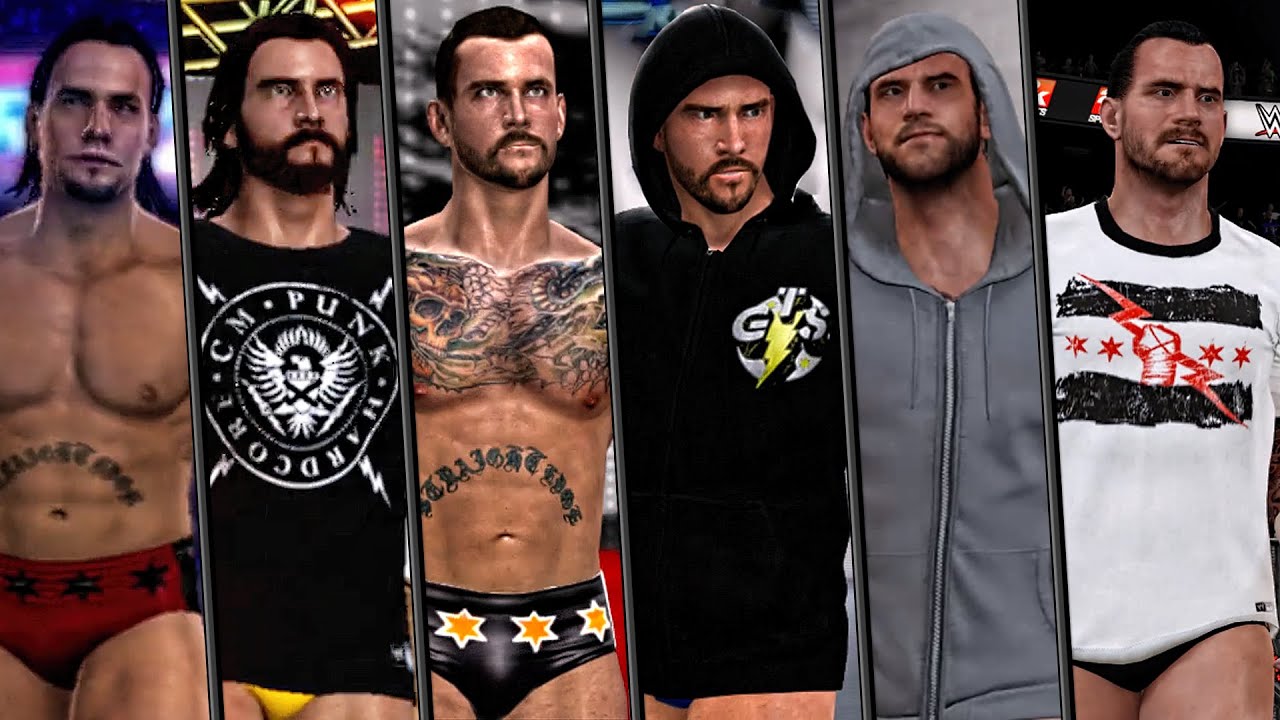 WWE 2K CM Punk Entrance Evolution in WWE Games! (SVR 2008 To WWE 2K15 ...