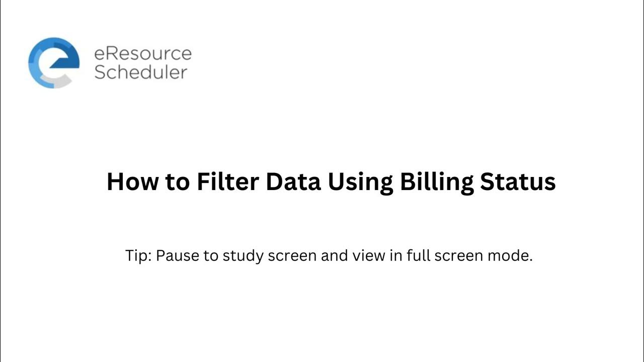 How to Filter Data Using Billing Status - YouTube