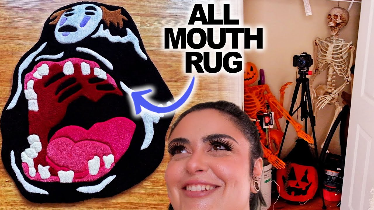 Hiding All My Spooky Stuff.... Carving The ALL MOUTH Rug Start to ...